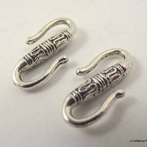 Tribal Pewter S Hook Pewter Clasps, Antiqued Silver Tribal Clasp, 22 X ...