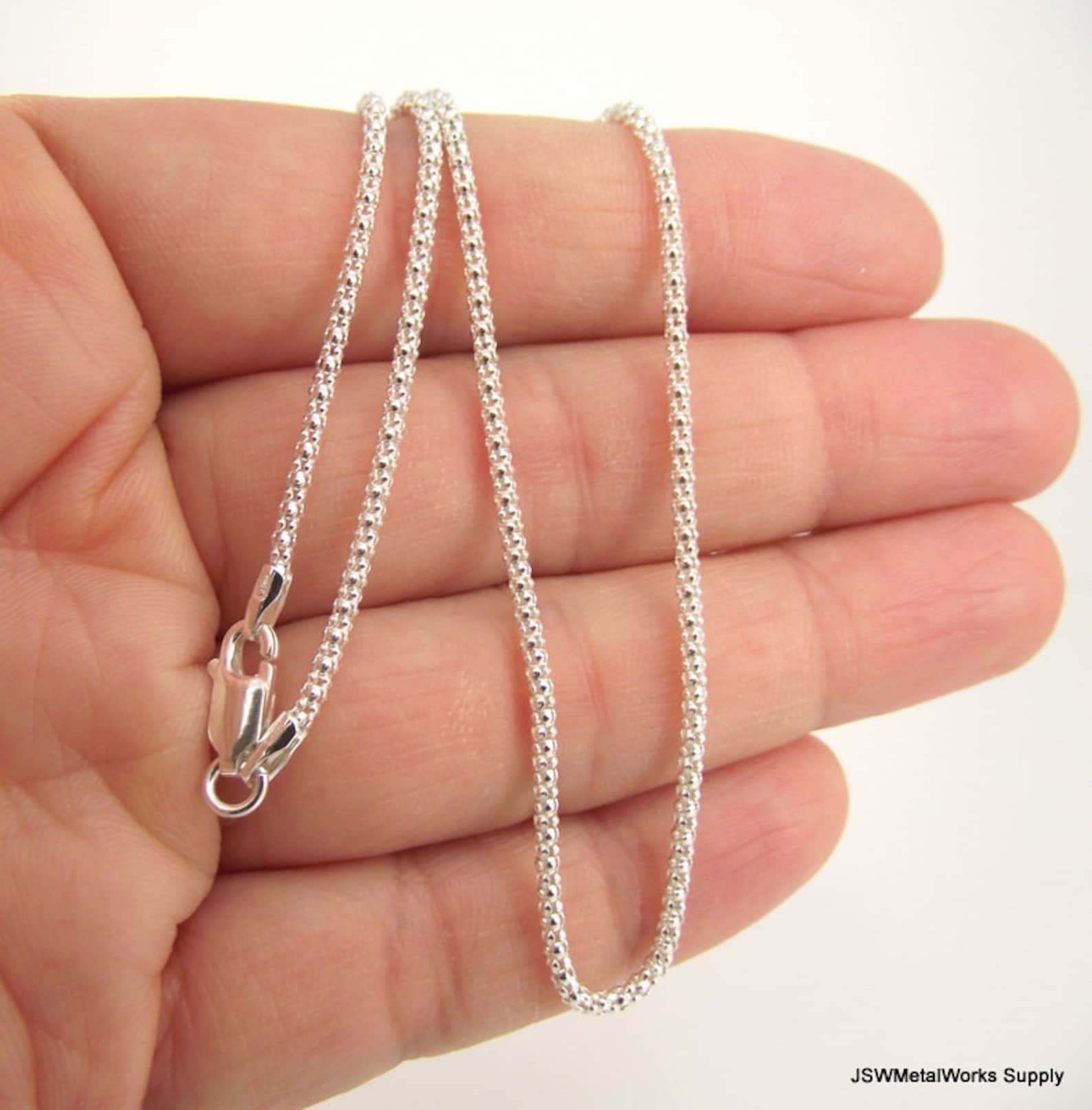 1.8mm Bombata Sterling Silver Finished Chain, 1.8mm 18 or 20 Inch ...