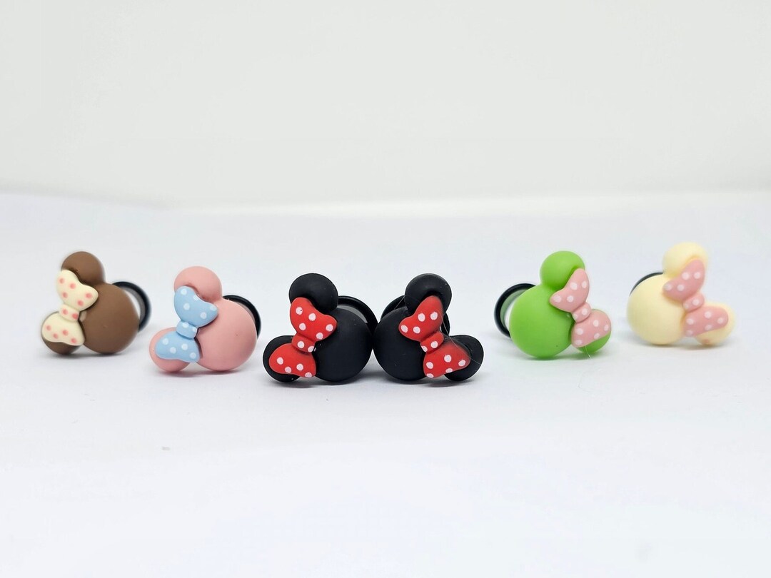 Matte Minnie Mouse Inspired Plugs Pink Green Black White Brown24x20mm ...