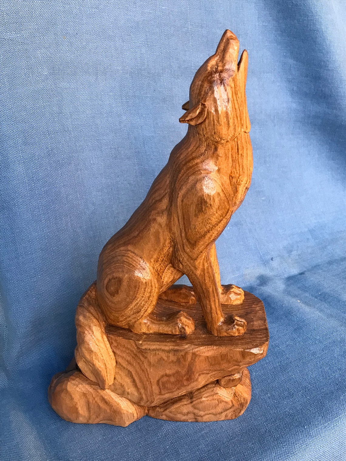 Hand Carved Howling Wolf - Etsy