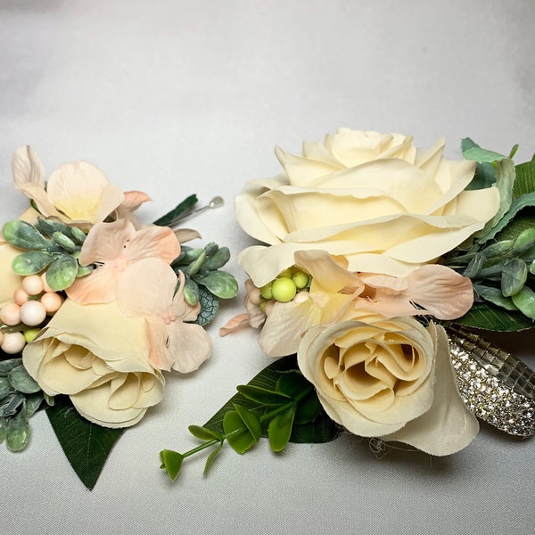 Ivory Rose Pin - Etsy