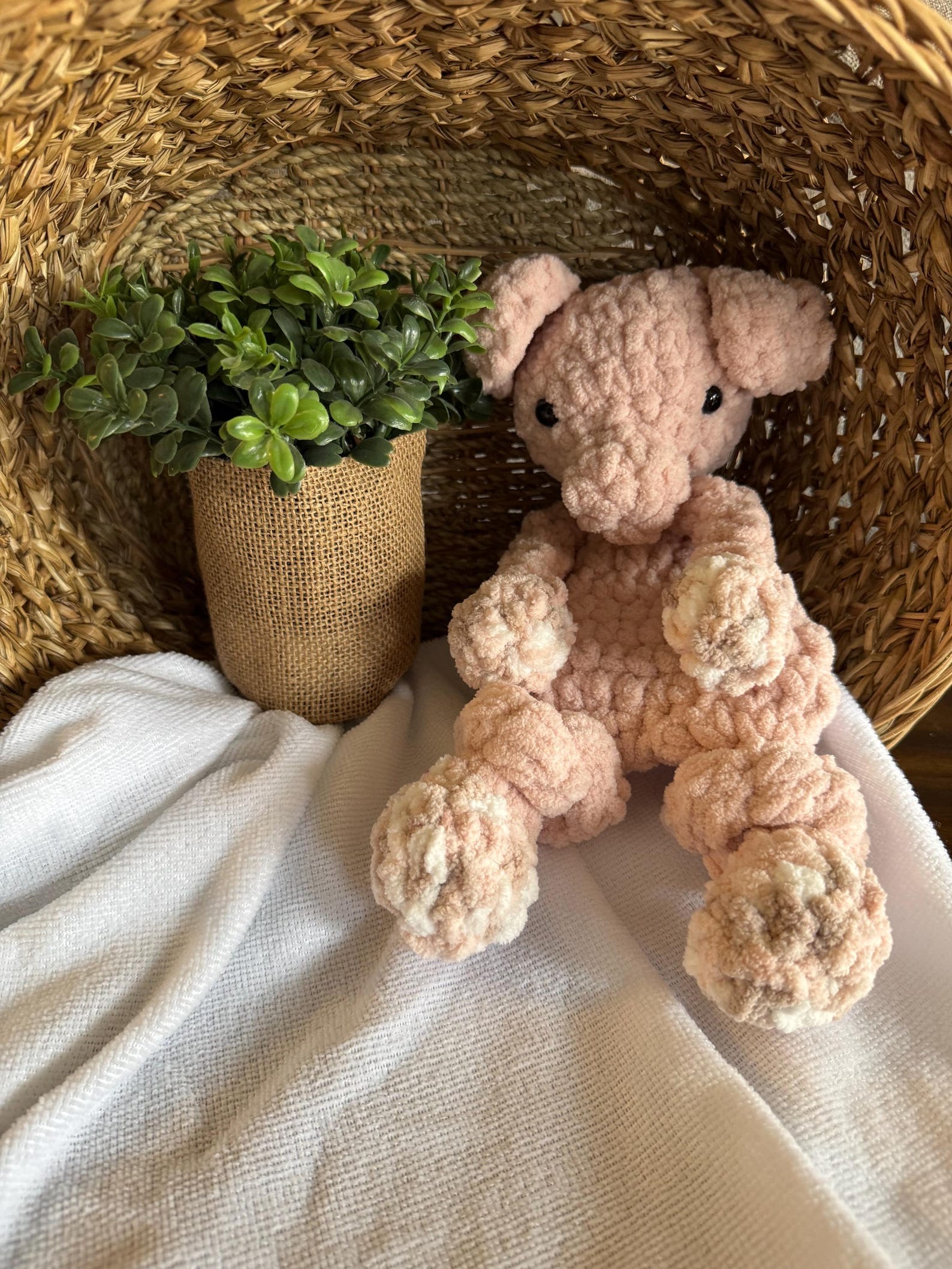 Pig Lovey, Mini Pig Stuffy, Mini Pig, Farm Animal , Farm Themed Nursery ...