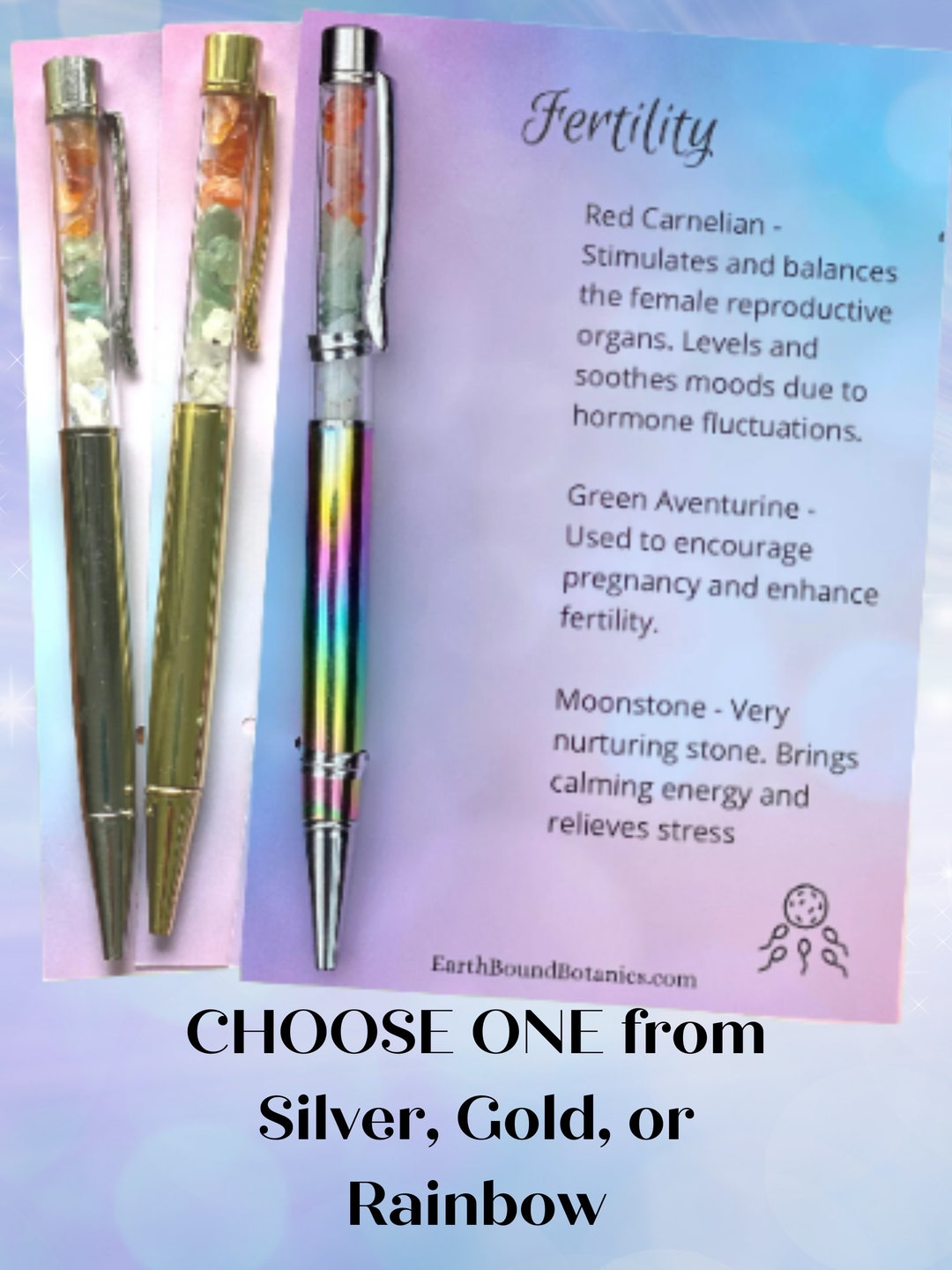 Fertility Gemstone Ballpoint Manifestation Pen READY TO SHIP Reiki ...
