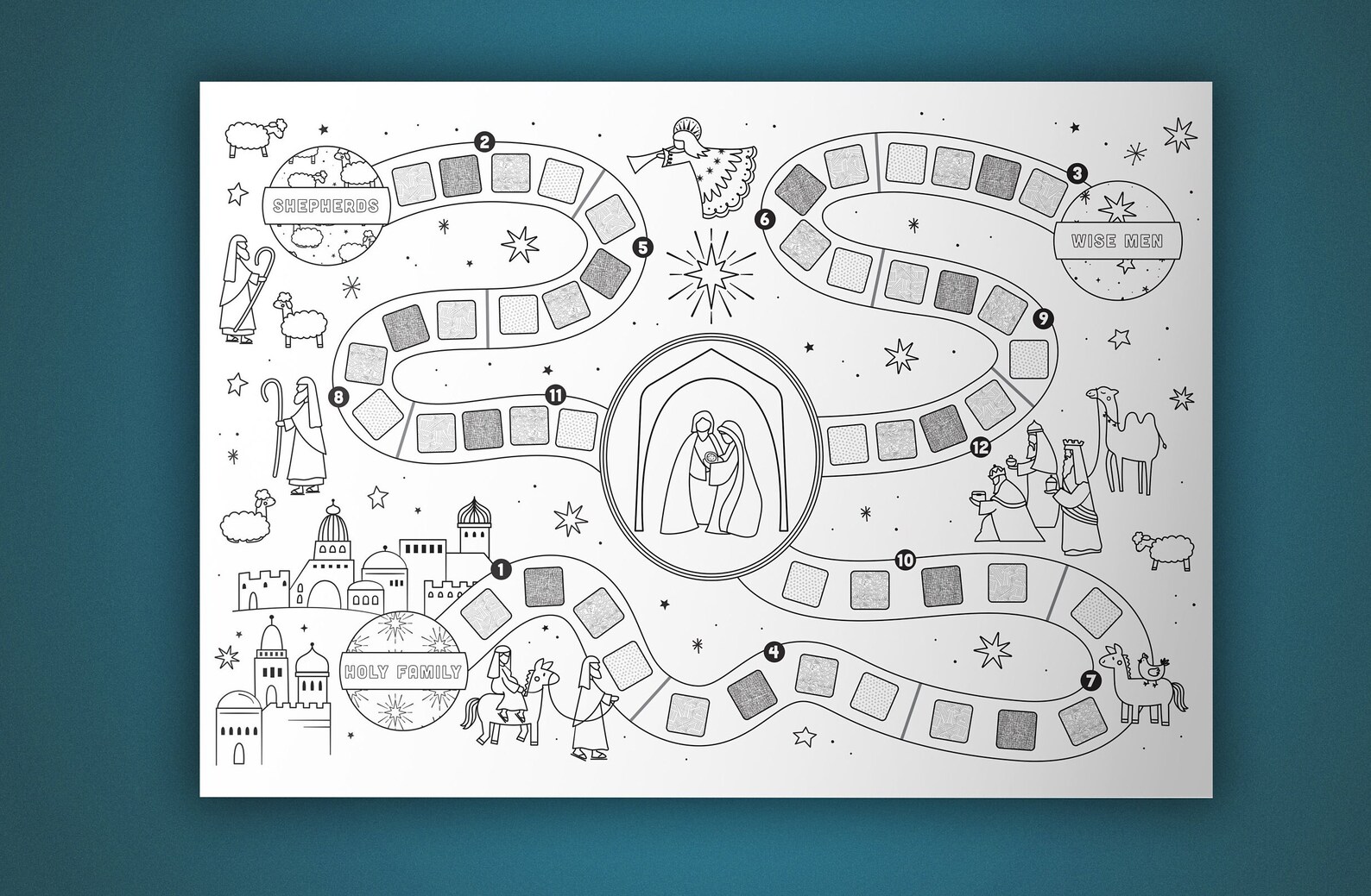 Nativity Christmas Game Printable: Journey to Bethlehem Family Fun ...