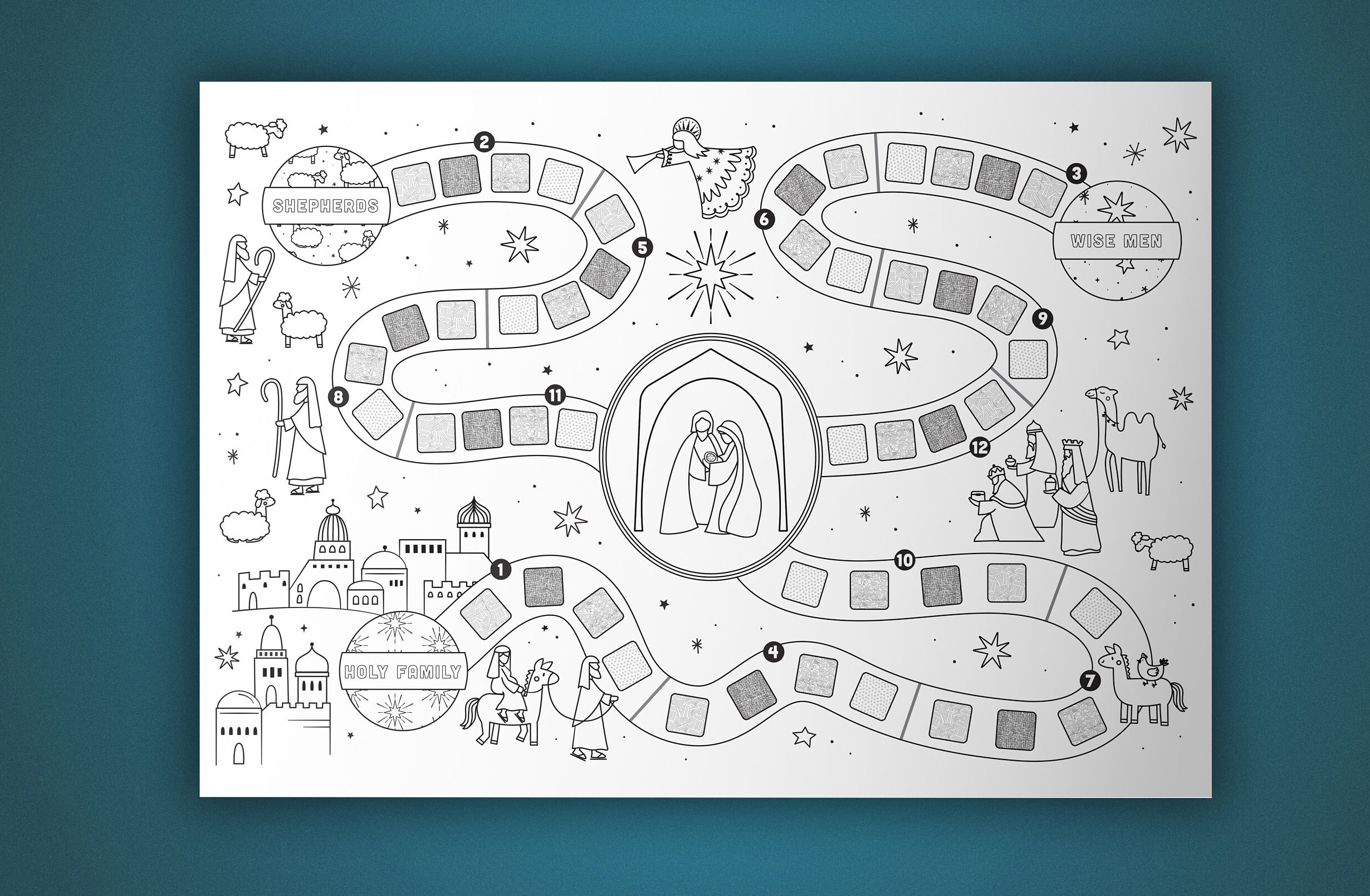 Nativity Christmas Game Printable: Journey to Bethlehem Family Fun ...
