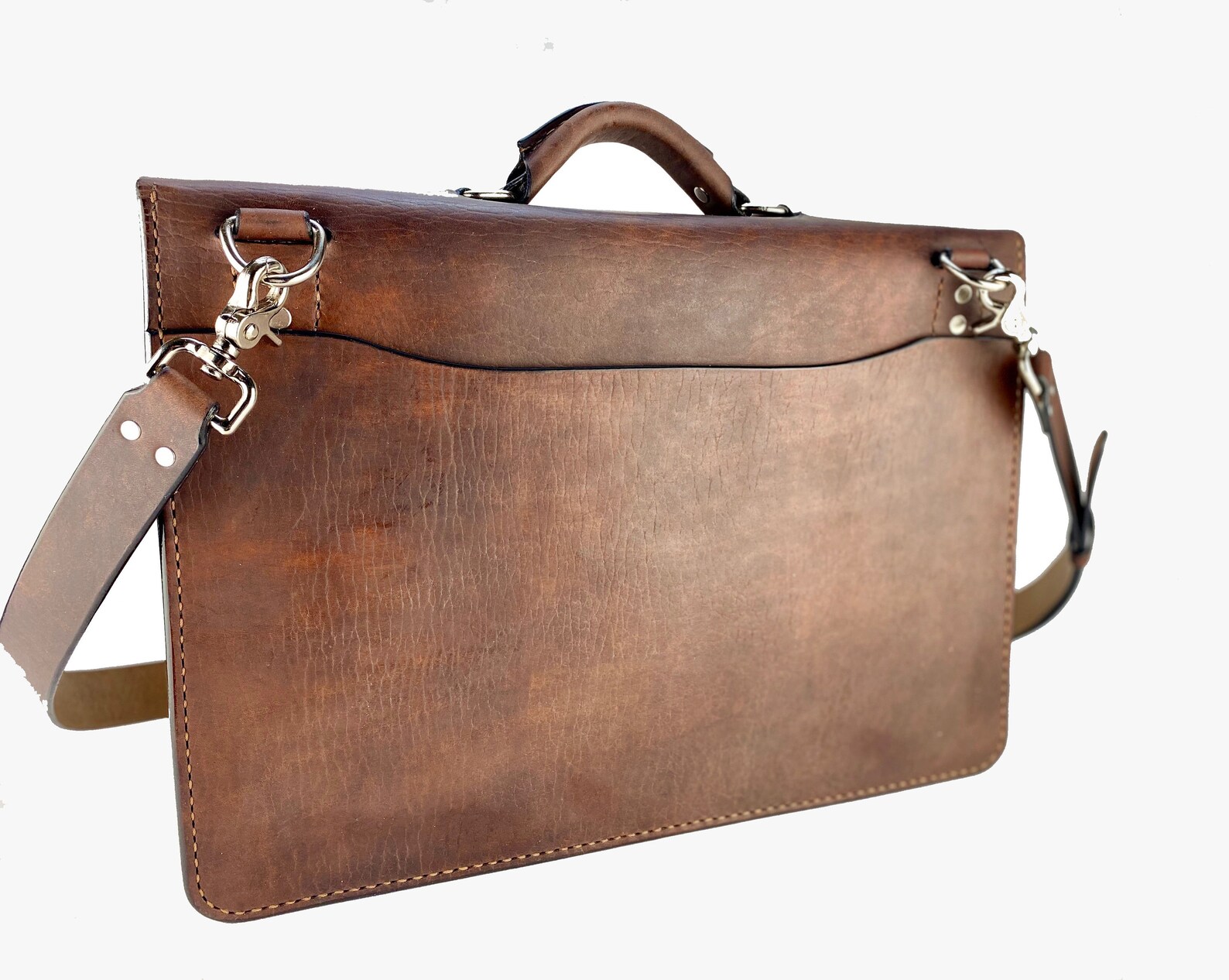 Leather Messenger Bag Leather Briefcase Leather Shoulder - Etsy