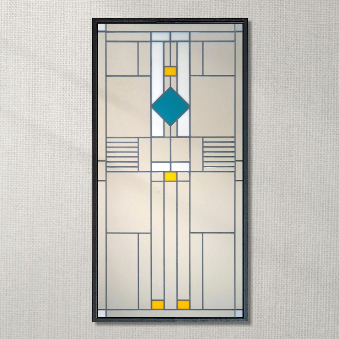 Small Wall Mirror, Mission Style, Stained Glass Craftsman Mirror, Blue ...