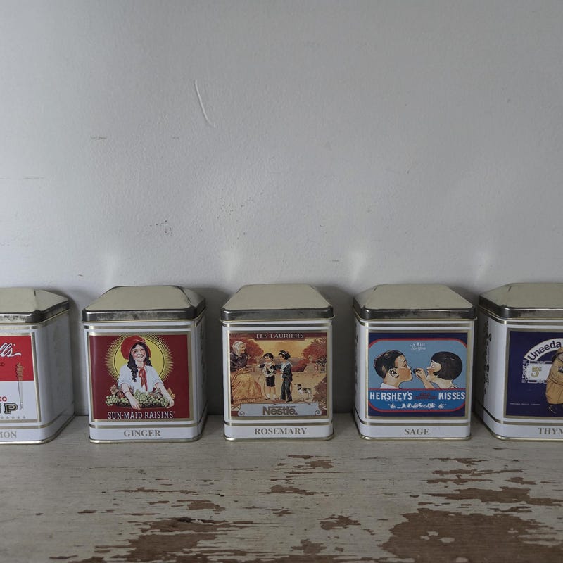Spice Tin Vintage Set - Etsy