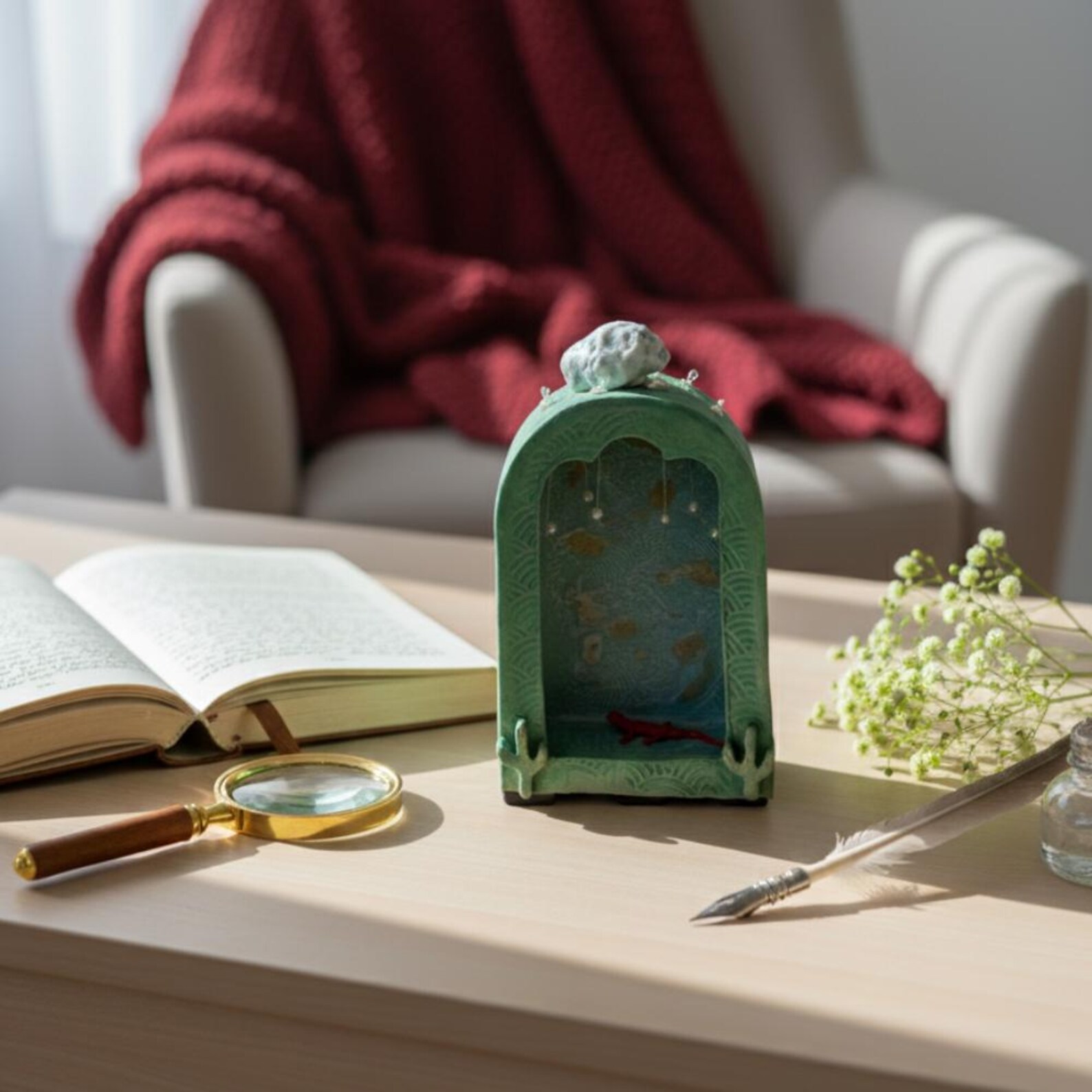 Handmade Ceramic Tabletop Nicho With Pearl Rain - Etsy