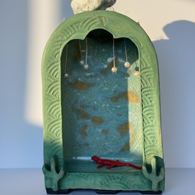 Handmade Ceramic Nicho With Pearl Rain| "summit Pearl" Mixed Media ...