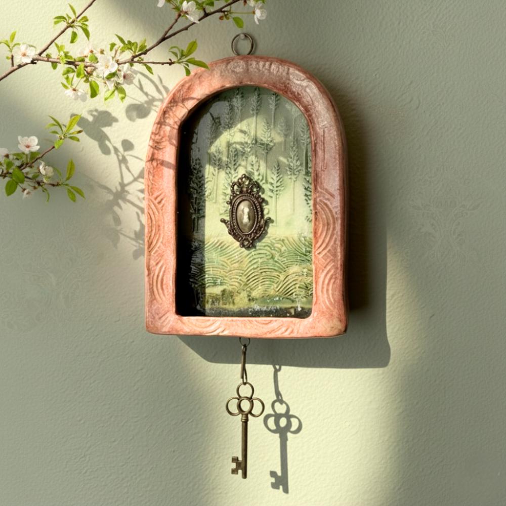 Secret Garden Handsculpted Ceramic Nicho With Key | Handmade Wall Art ...