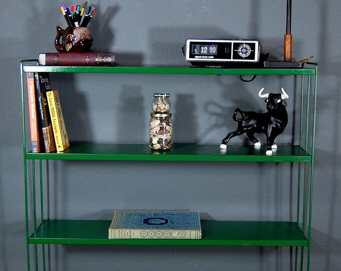 Vintage Shelves / Industrial / Green / Metal / Bookcase / Storage ...