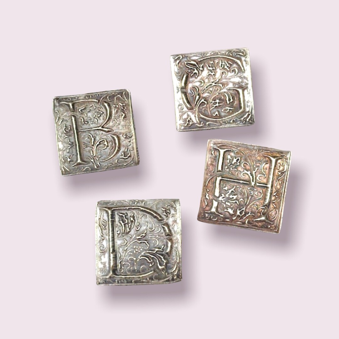 Silver Monogram Initial Pendant, Monogram Pendant, Initial Pendant - Etsy