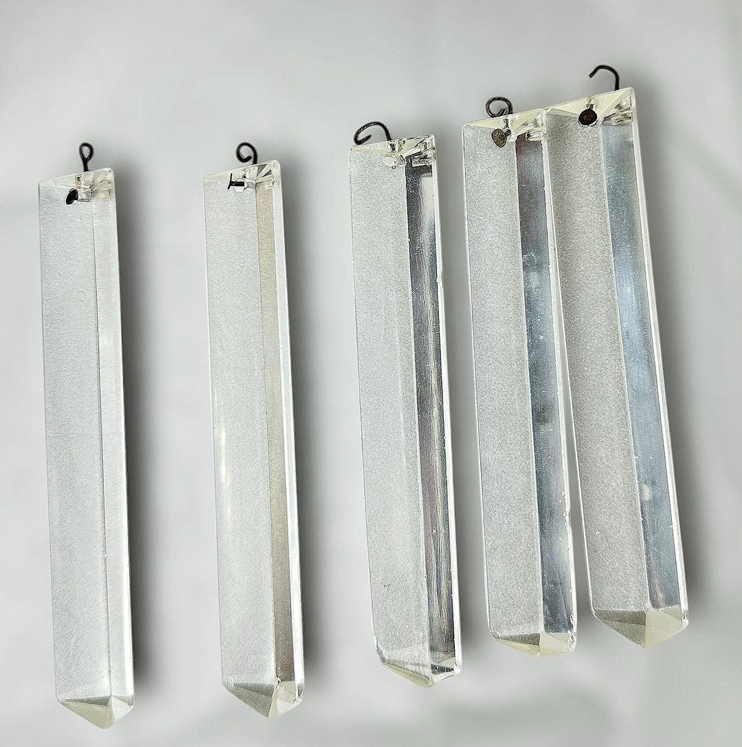 Crystal Elongated Prism Pointed Rectangular Colonial Chandelier Prisms ...