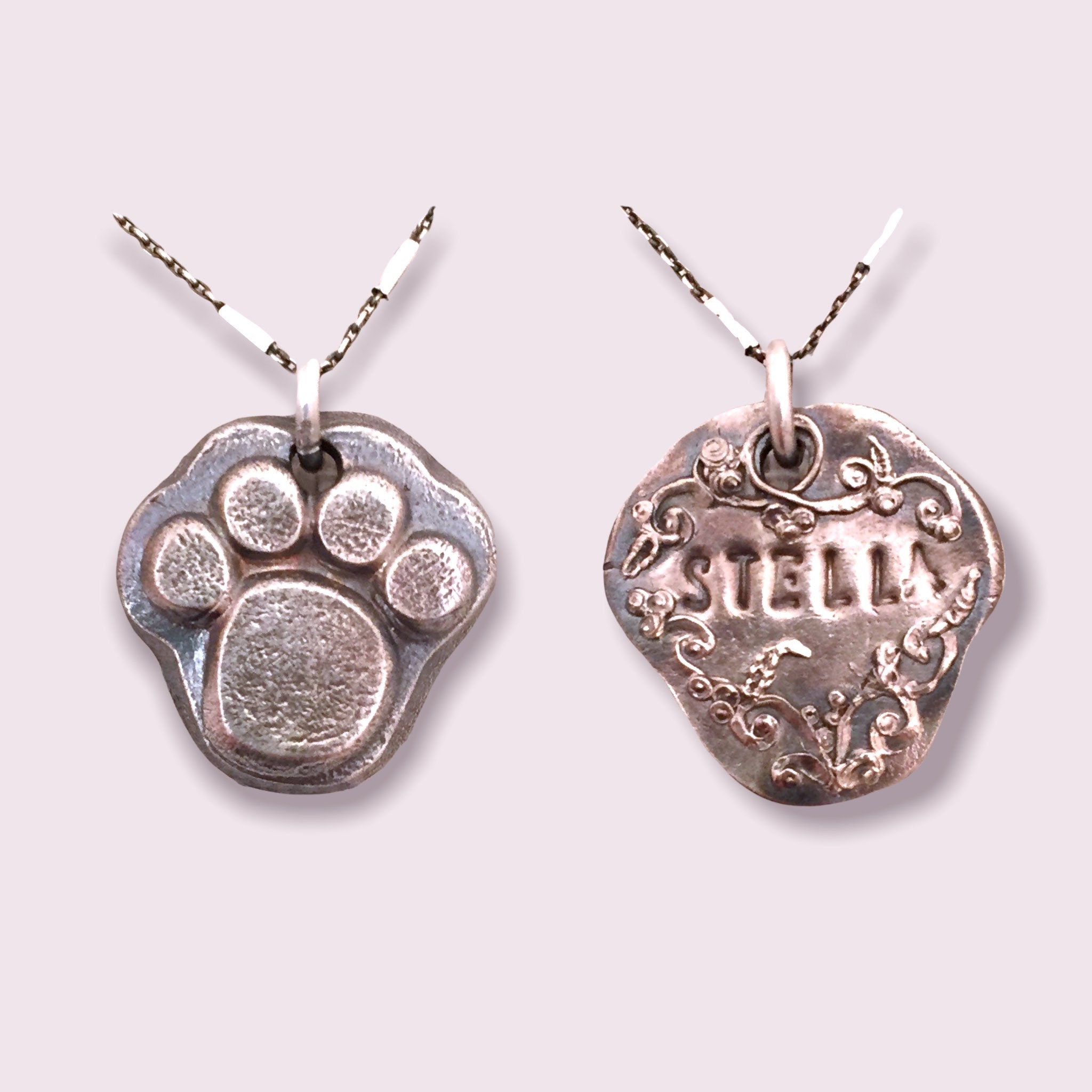 Custom Handmade Silver Paw Print - Etsy