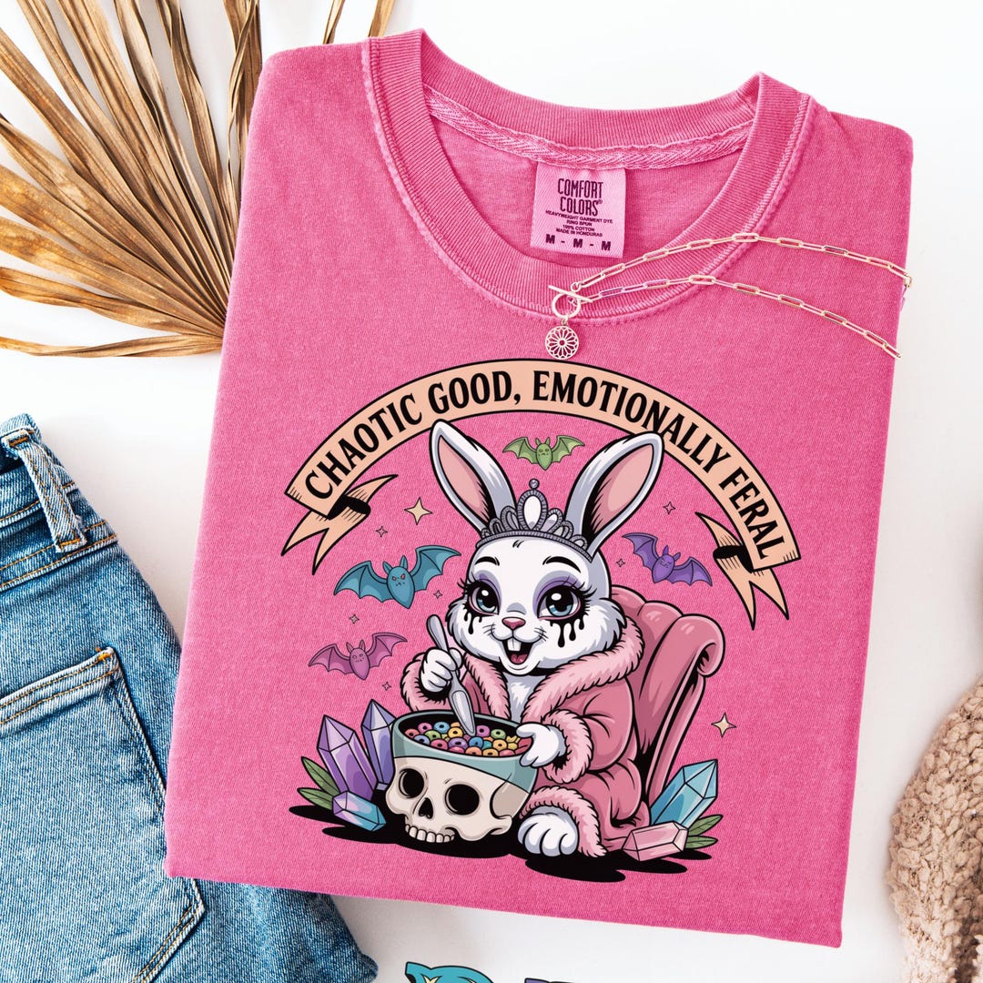 Chaotic Good Emotionally Feral Comfort Colors Tee, Funny Mental Health ...