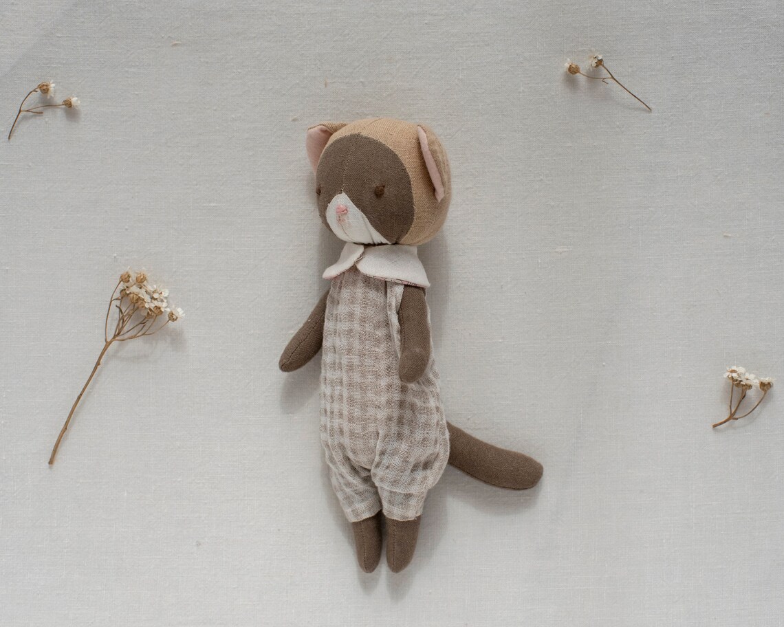 Marten Doll Sewing Pattern - Woodland Jointed Animal With Onesie ...