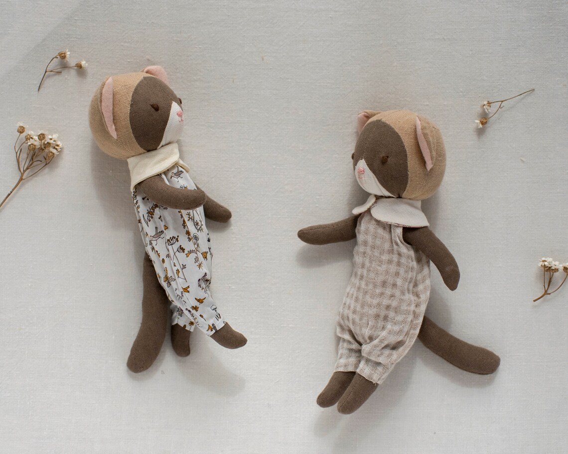 Marten Doll Sewing Pattern - Woodland Jointed Animal With Onesie ...