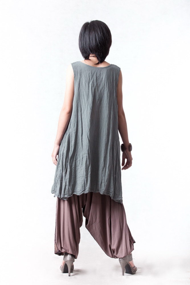 NO.19 Women's Sleeveless Pleated Front A-line Tunic Top | Etsy