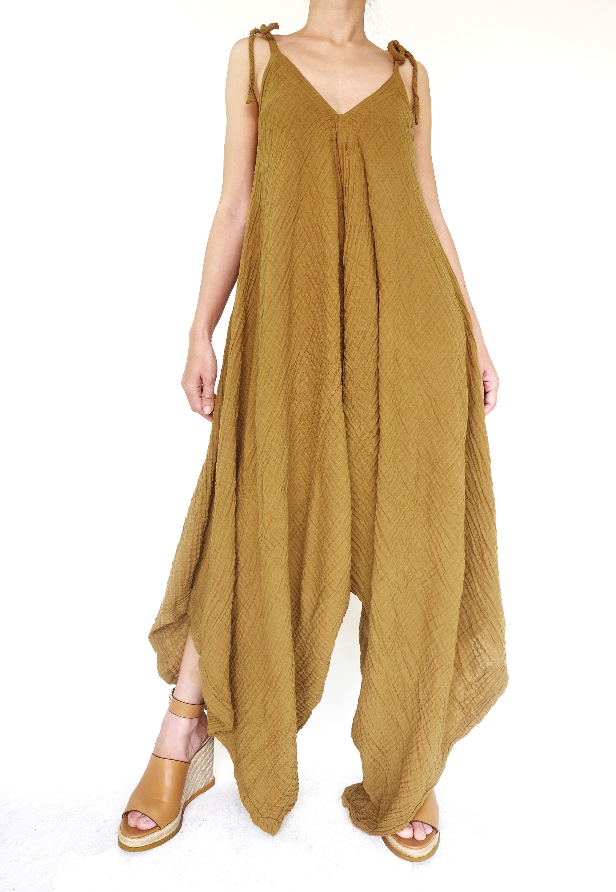 NO.275 Women's Lagenlook Wide Leg Romper Casual Harem - Etsy UK