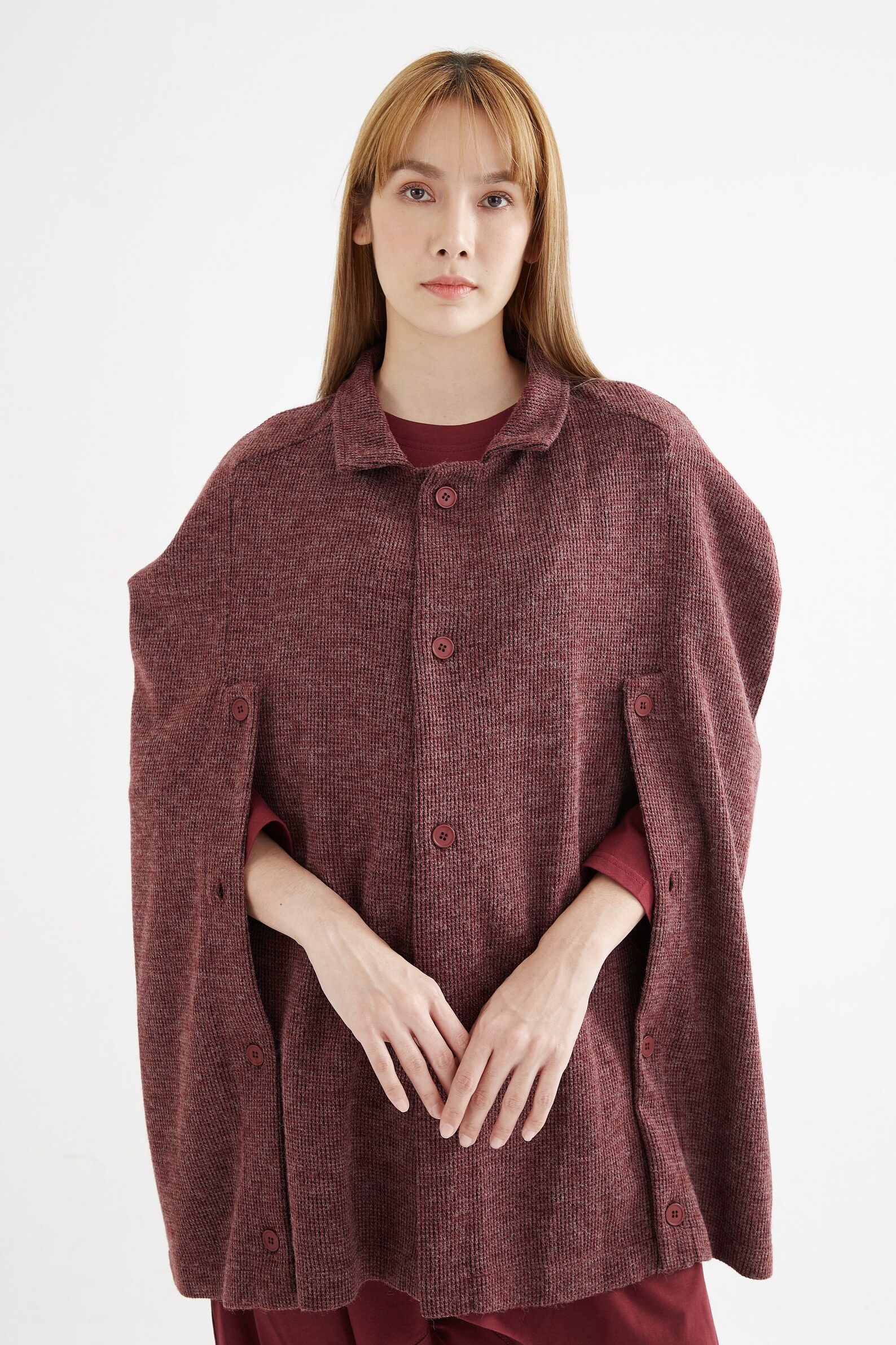 NO.278 Womens Cape Style Top Button Front Poncho Coat Fall | Etsy