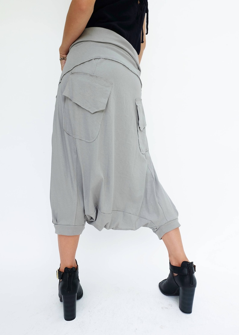 NO.184 Women's Pleated Front Drop Crotch Harem Pants Low - Etsy