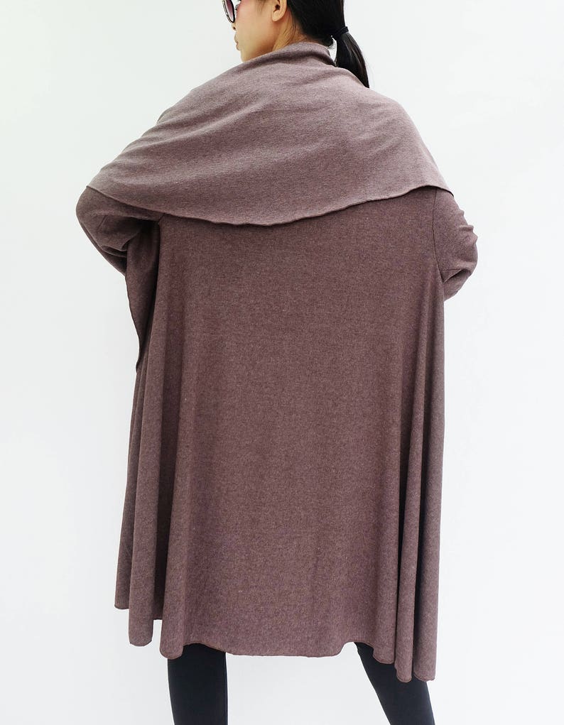 NO.228 Women's Waterfall Collar Long Sleeve Cardigan | Etsy