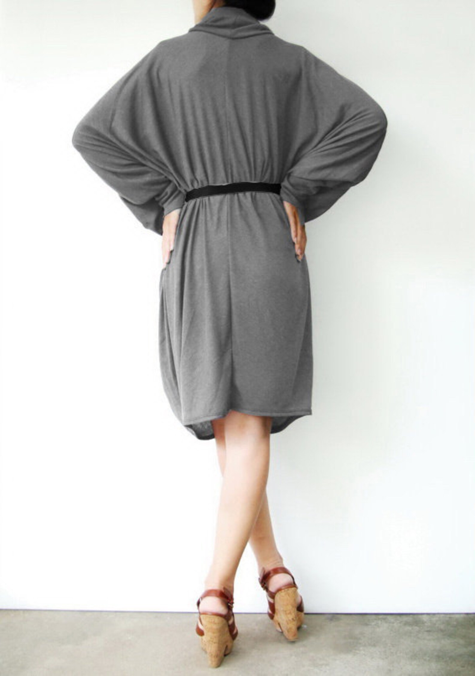 NO.57 Women's Batwing Sleeve With Scarf Dress Batwing - Etsy