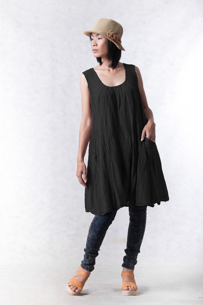 NO.19 Women's Sleeveless Pleated Front A-line Tunic Top | Etsy