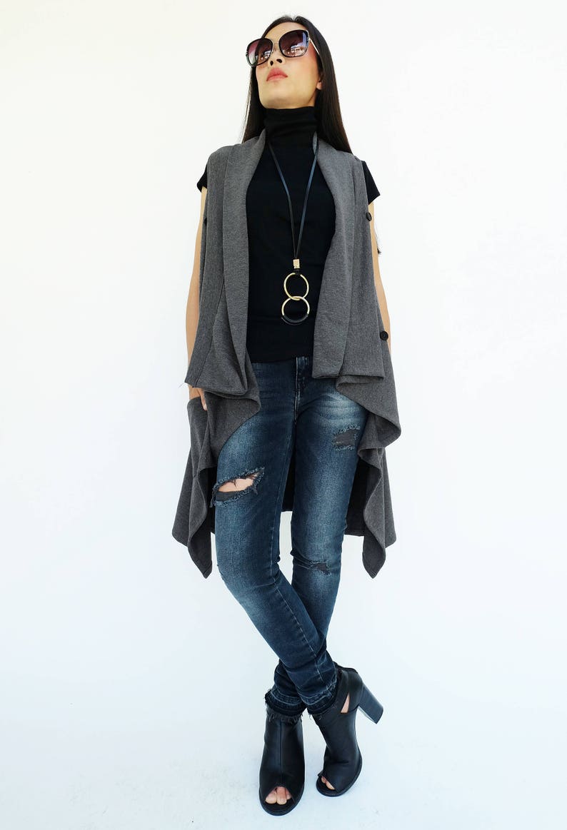 NO.225 Womens Stylish Asymmetrical Vest Layering Vest in - Etsy