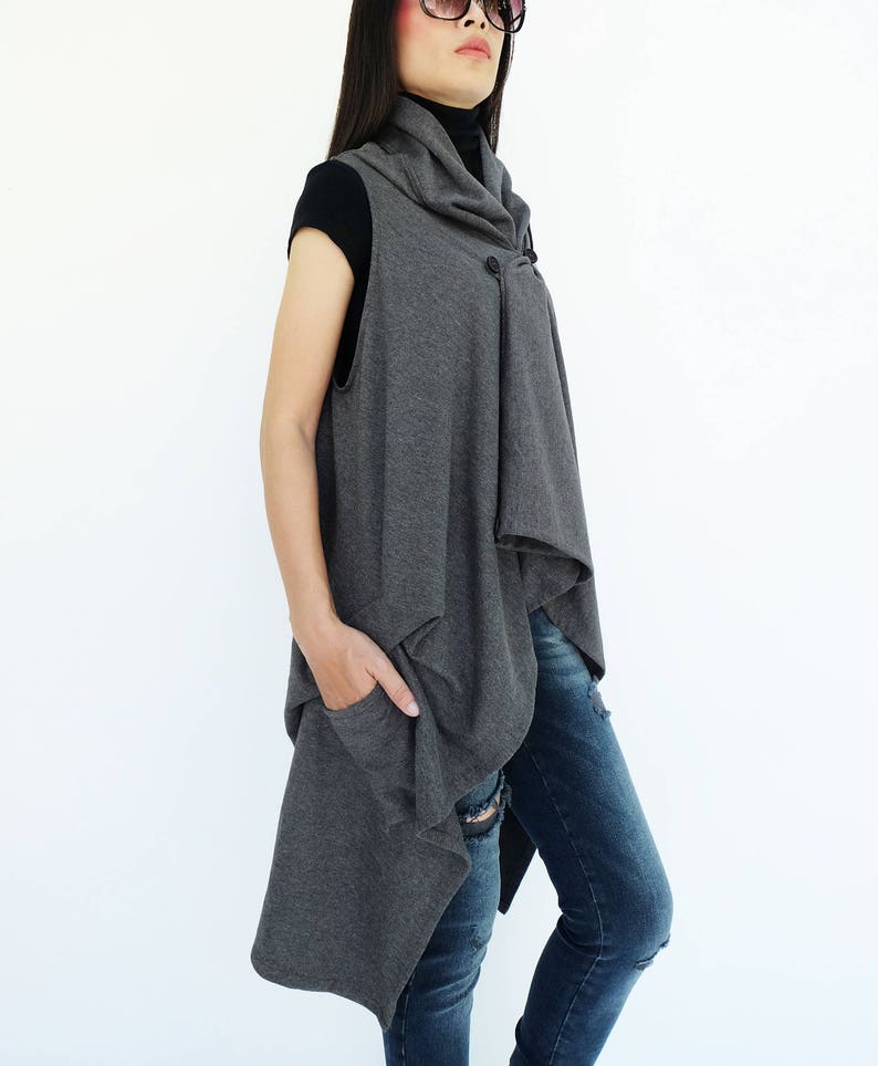 NO.225 Womens Stylish Asymmetrical Vest Layering Vest Urban - Etsy