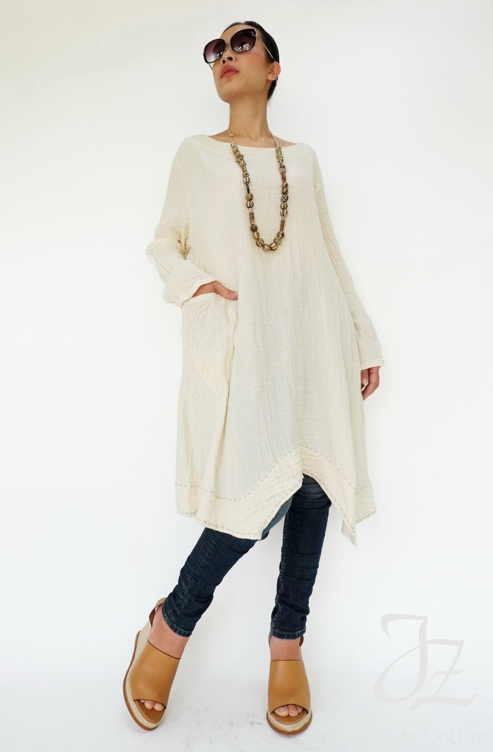 NO.201 Women's Long Sleeves Stitch Detail Tunic Dress - Etsy