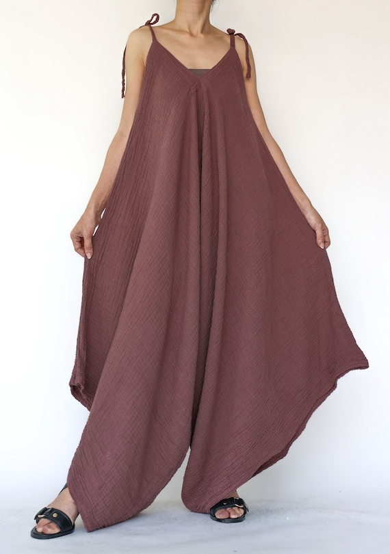 NO.275 Women's Lagenlook Wide Leg Romper Casual Harem | Etsy
