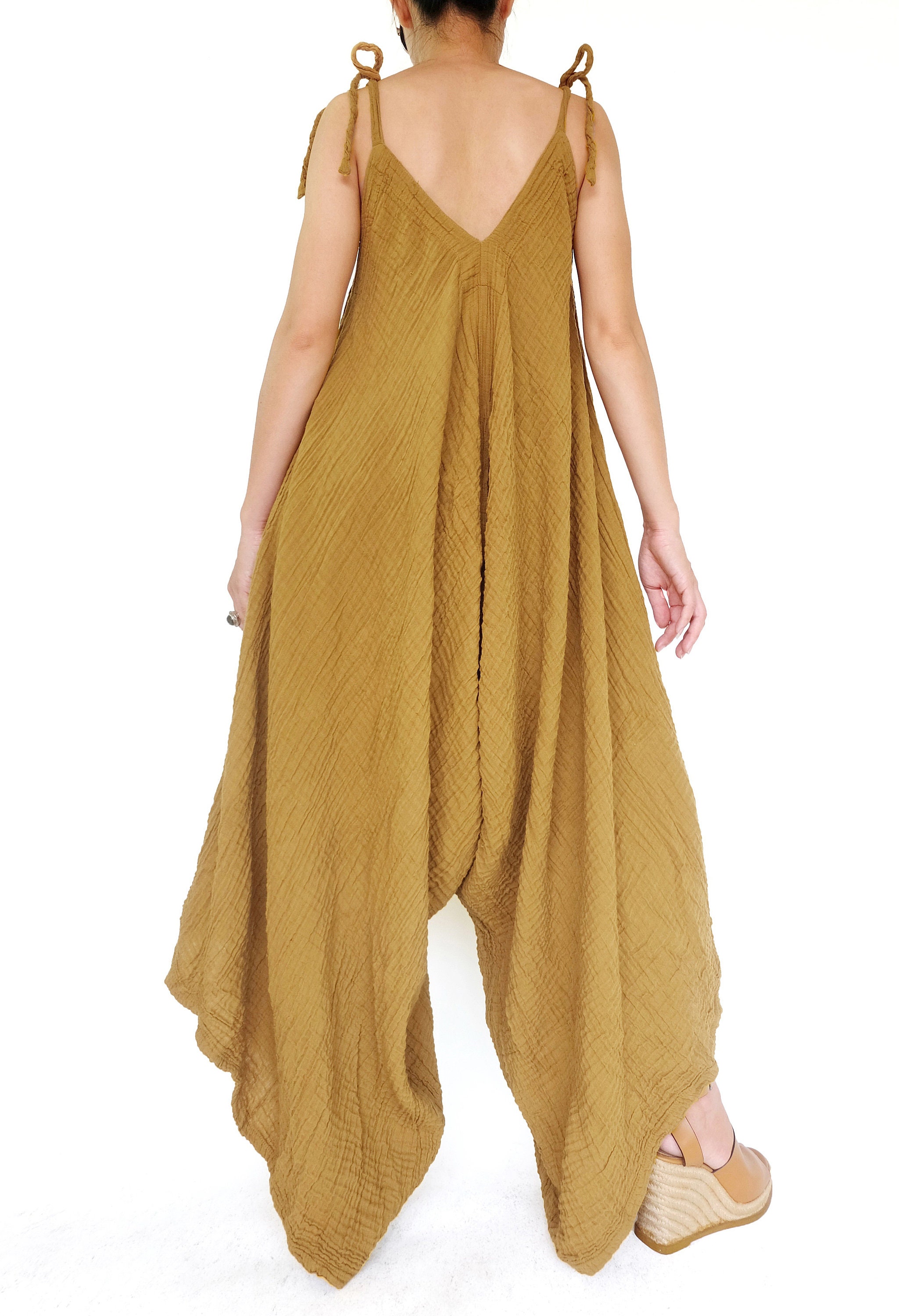 NO.275 Women's Lagenlook Wide Leg Romper, Casual Harem Jumpsuit ...