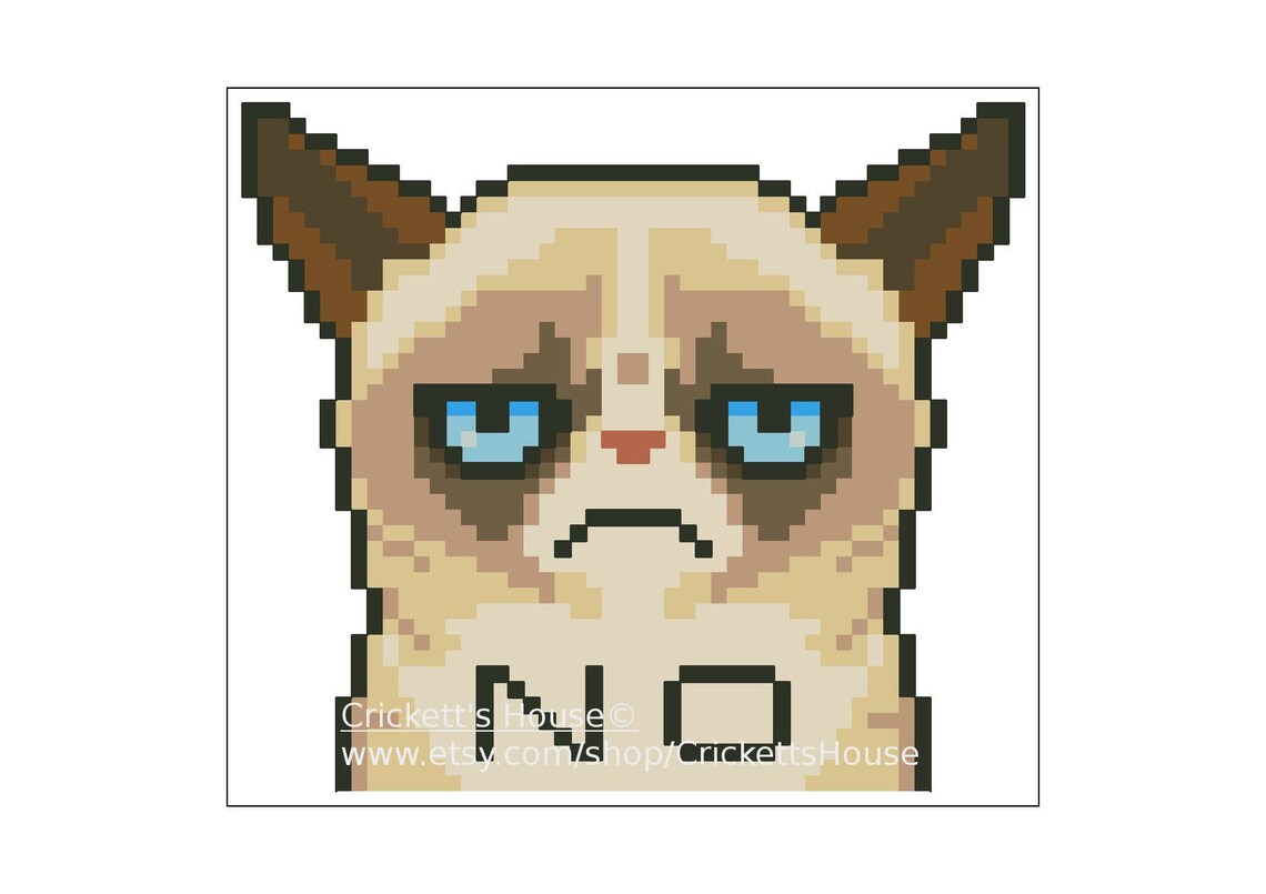 No Cross Stitch Pattern Geek Meme Grumpy Cat INSTANT - Etsy UK