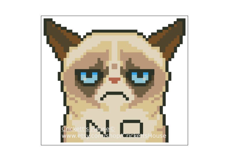 No Cross Stitch Pattern Geek Meme Grumpy Cat INSTANT - Etsy UK