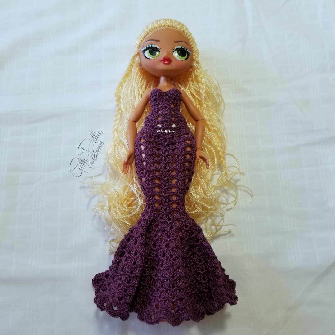 PDF PATTERN: Lol Omg FIERCE Doll Lacy Mermaid Gown Dress Crochet ...