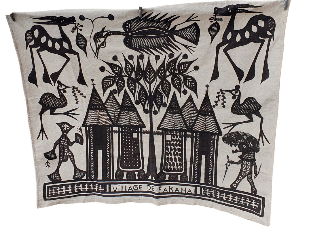 Authentic Fakaha Cloth 53 - Rare Unique Hand Painted Korhogo Cloth ...