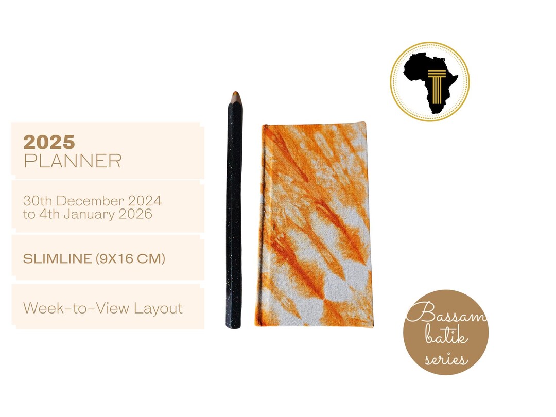 Slimline Weekly 2025 Diary Planner Agenda Calendar Covered With African ...
