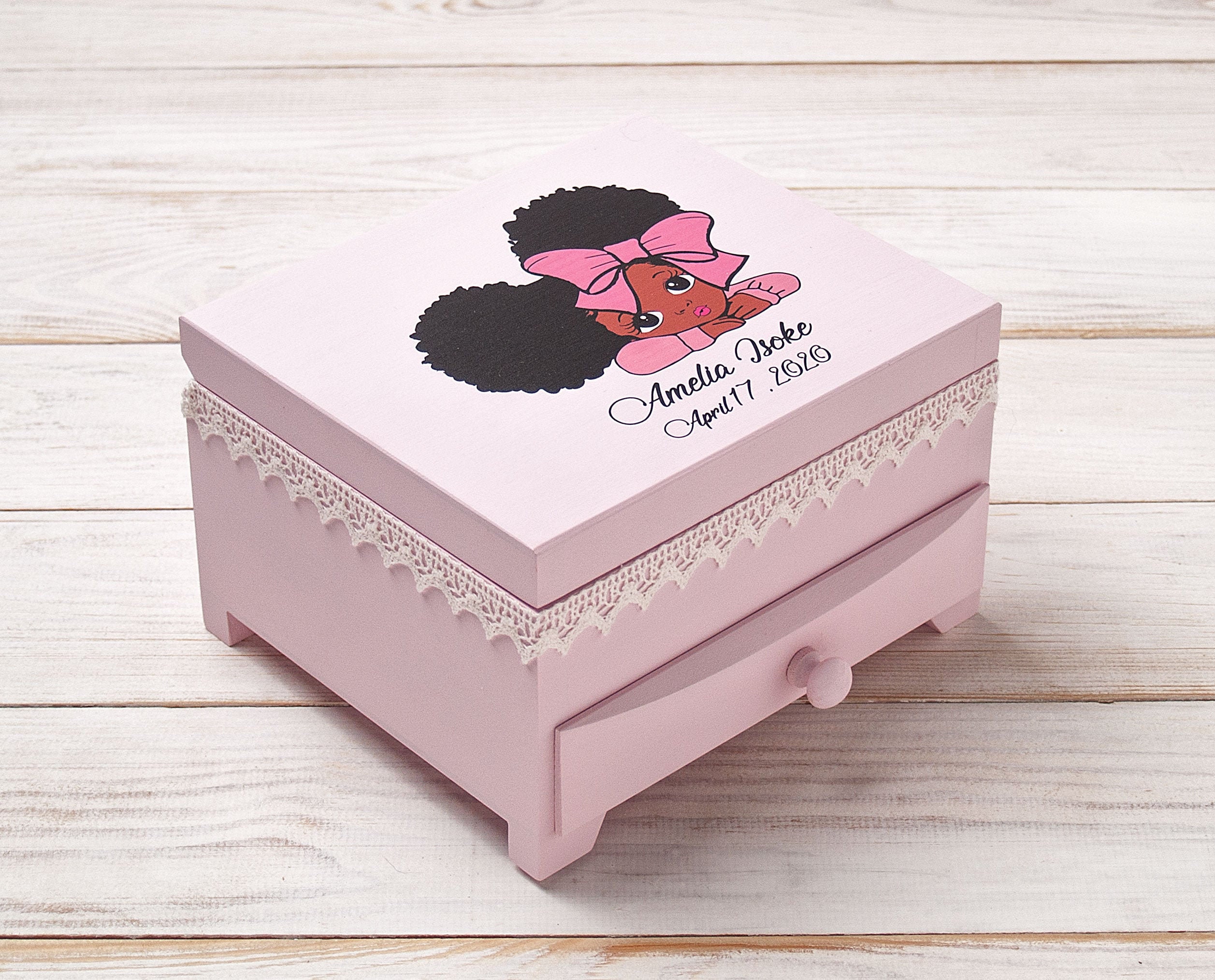 Girls Jewelry Box Baby Girl Memory Box with Name | Etsy