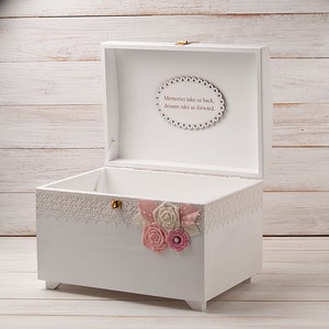 Baby Girl Keepsake Toy Box Large Personalized New Baby First Memory Box ...