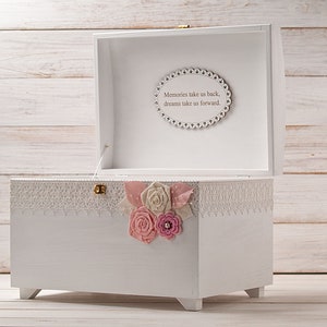 Baby Girl Keepsake Toy Box Large Personalized New Baby First Memory Box ...