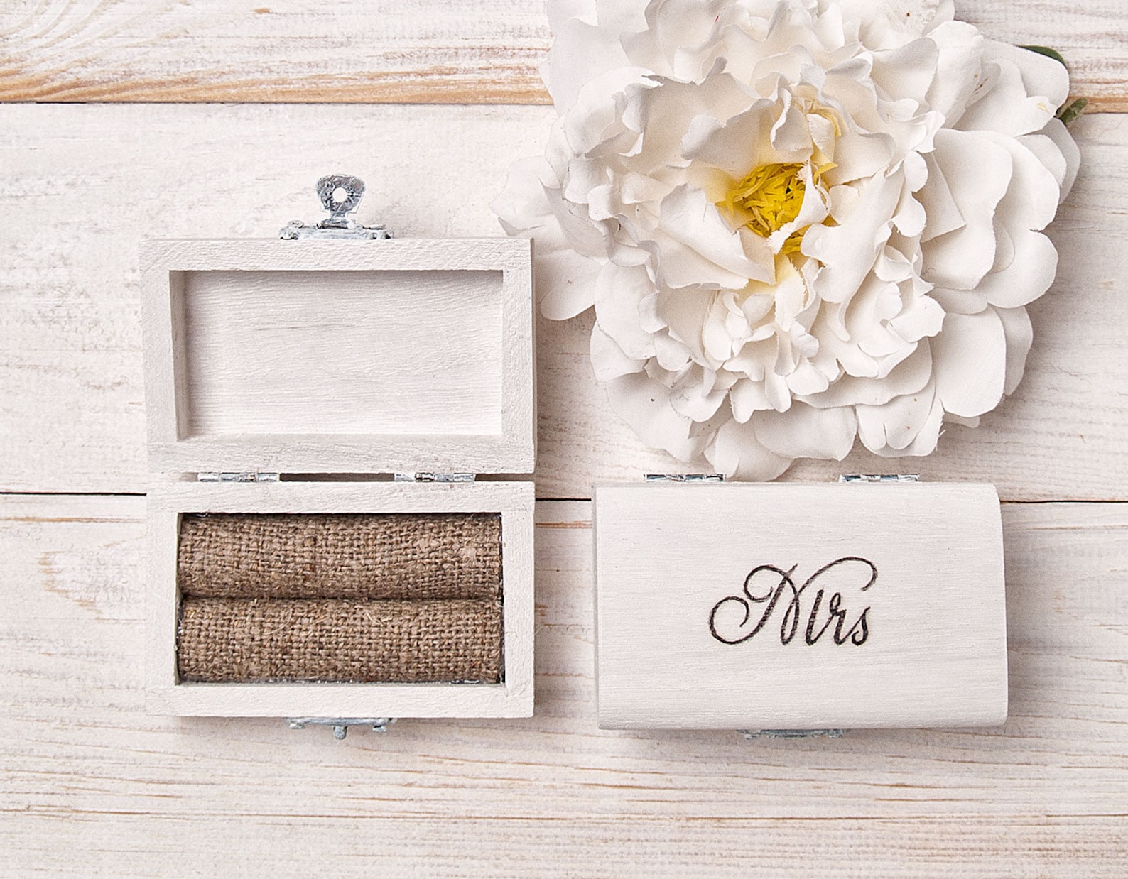 Mr and Mrs Ring Box Pillow Set Engraved Wedding Ring Box | Etsy