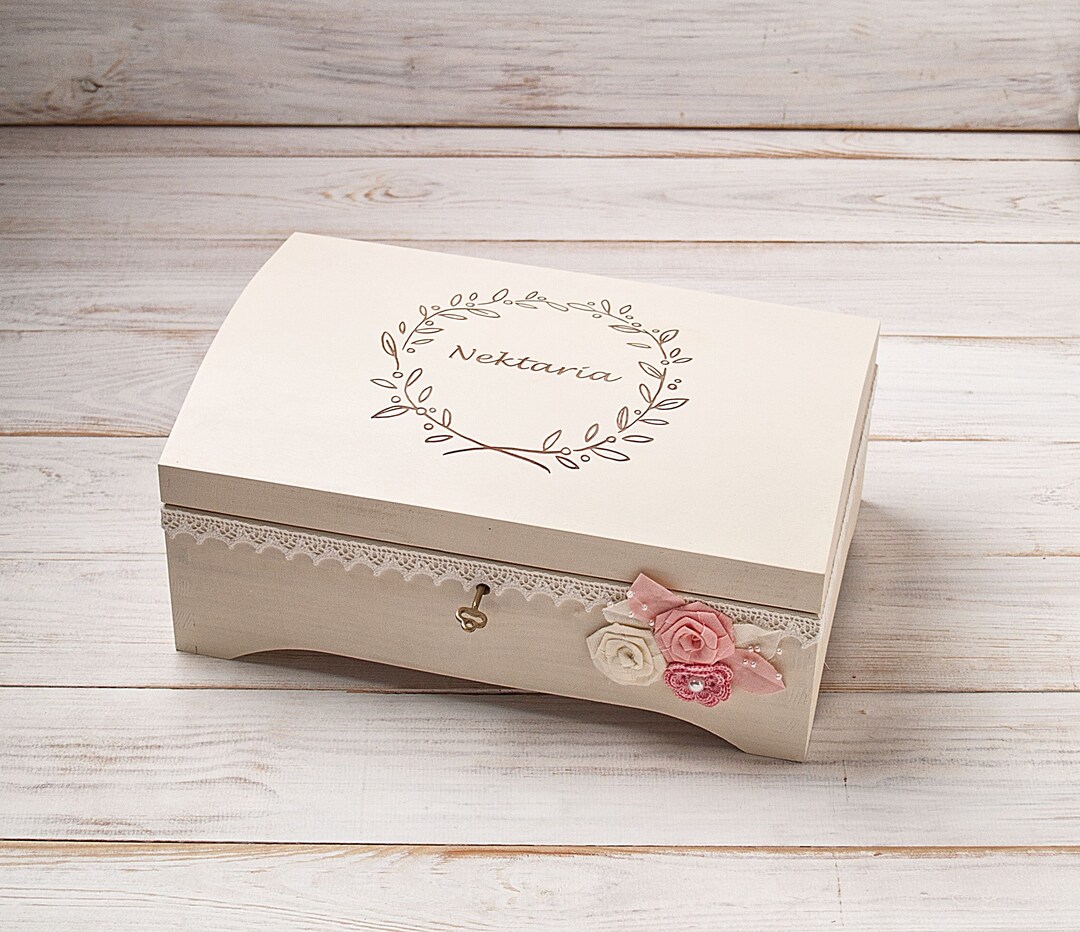 Memory Box for Baby Girl, Personalized Baby Keepsake Box, Jewelry Box ...