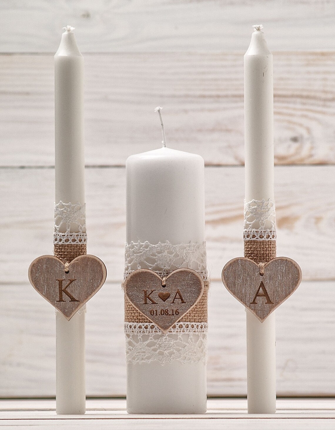 Wedding Unity Candle Set Rustic Unity Candle Church Ceremony | Etsy