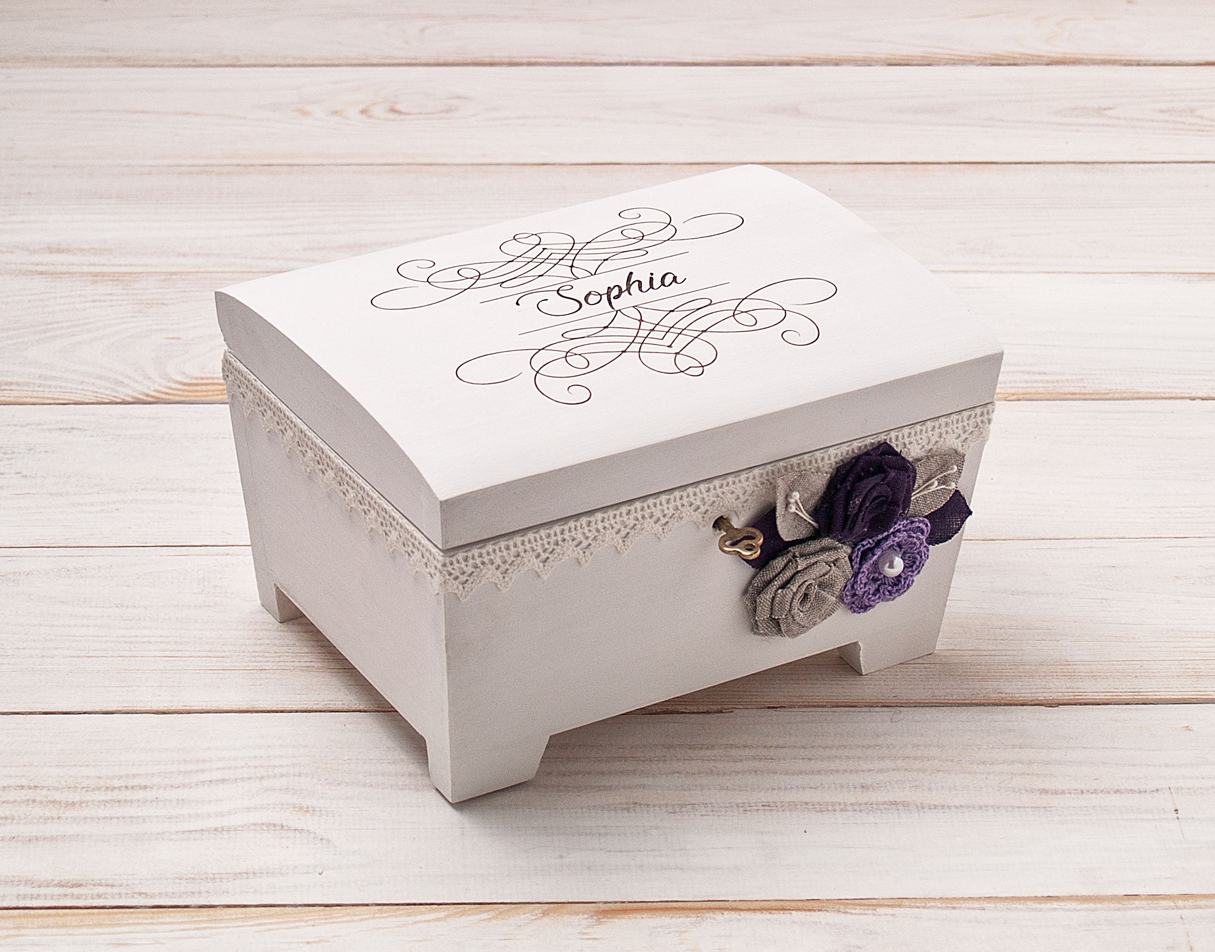 Baby Memory Keepsake Box, Custom Jewelry Box for Girls, Baby Girl ...
