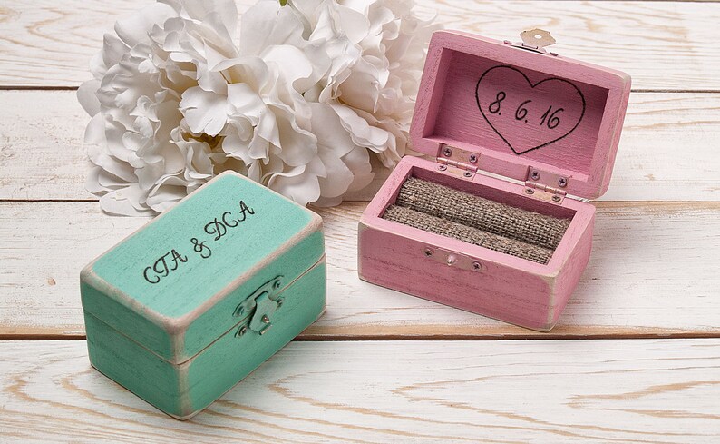 Ring Bearer Box Set His and Hers Ring Bearer Boxes Ring Holder | Etsy