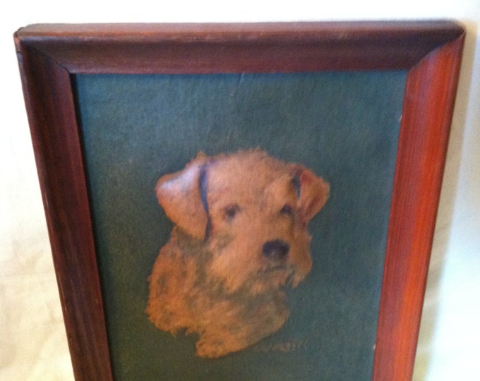 Vintage Framed Dog Picture Puffy Art Wood Frame - Etsy