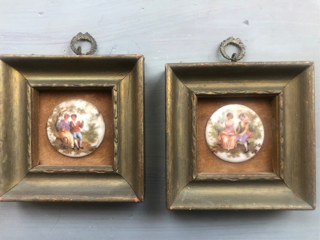 Miniature Framed Pair of Cameos/ Italian Art - Etsy