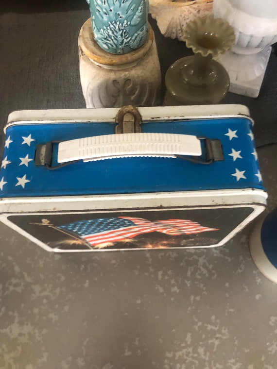 Patriotic Lunch Box And Thermos *Flag Lunchbox - Gem